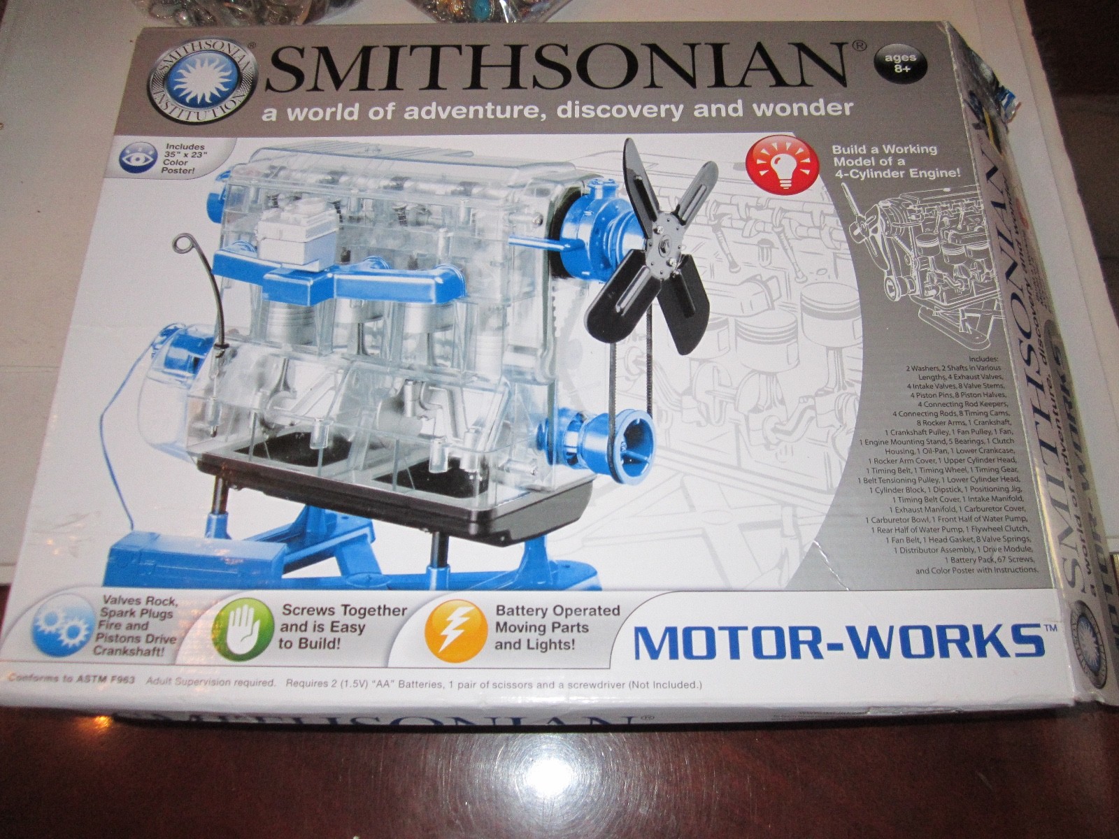 SMITHSONIAN INSTITUTION MOTOR-WORKS - BUILDING MODEL OF 4 CYLINDER ...