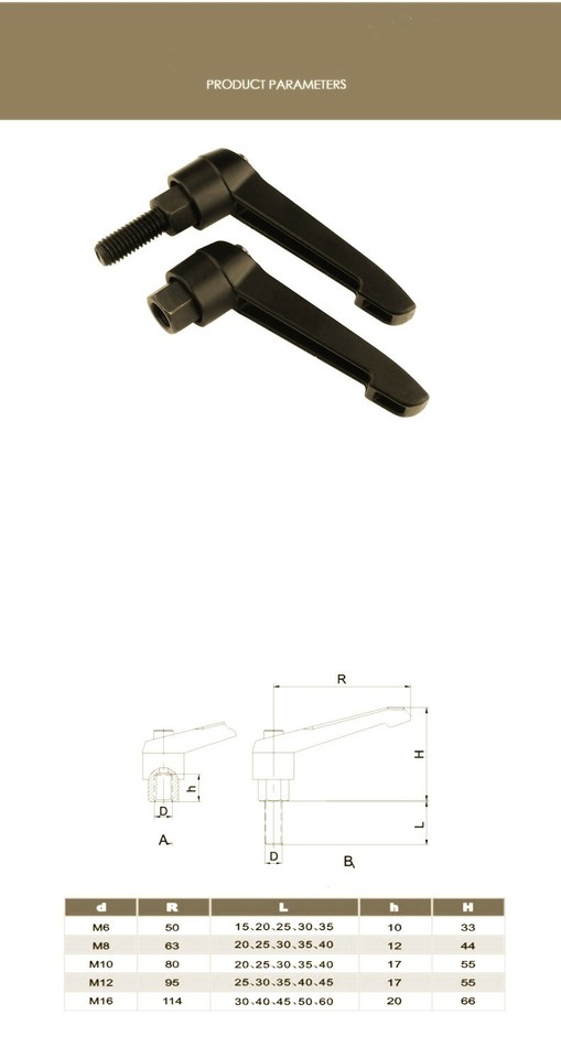 M8*50 Adjustable Handle 7-shaped Zinc Alloy Positioning Handle ...