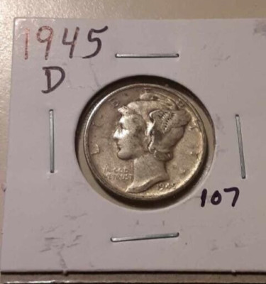 1945-D Mercury Dime 10c Denver Mint 90% Silver (#107-77) Winged Cap | eBay