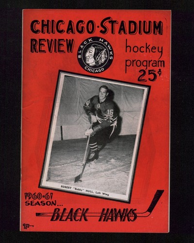 1960-61 Chicago Stadium Review Hockey Program Blackhawks vs. Red Wings ...