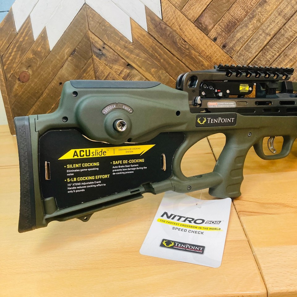 TenPoint NITRO 505, ACUSlide, EVO-X Elite Black Scope (Moss Green) Free ...