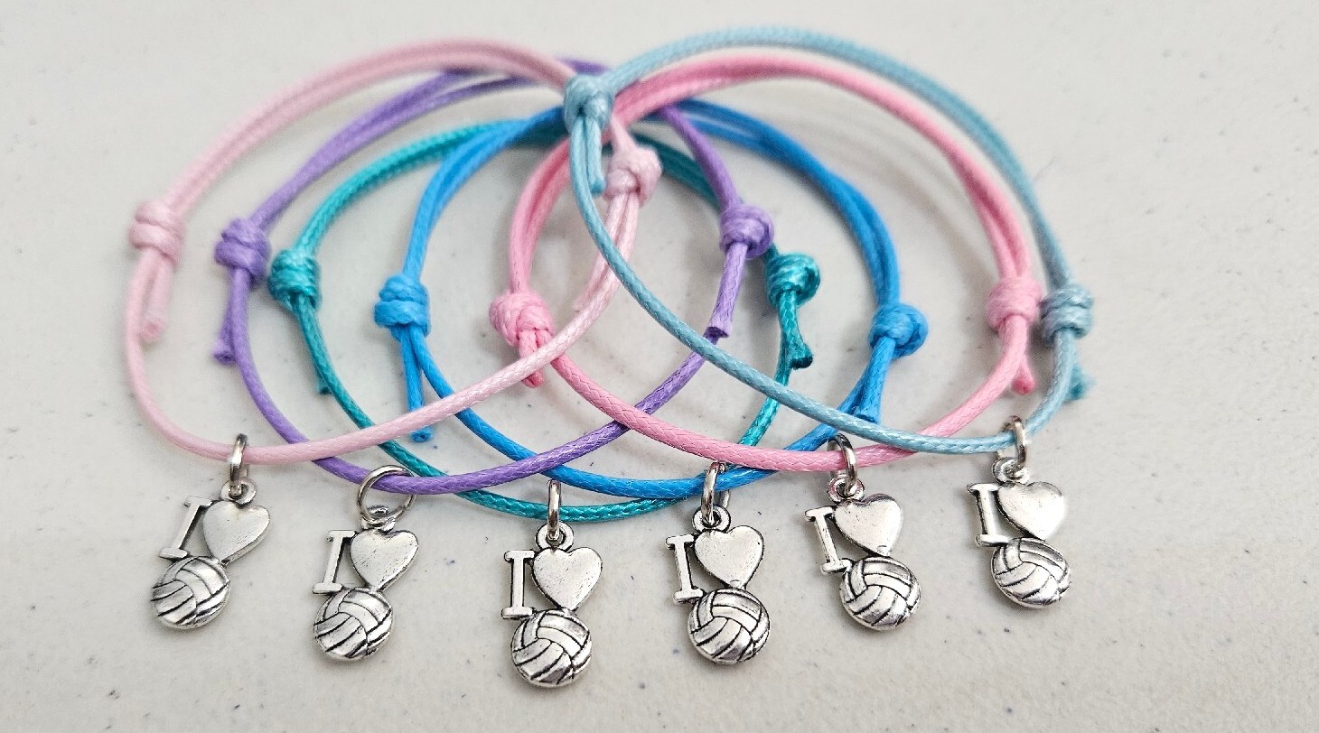 6 I LOVE NETBALL FOOTBALL FRIENDSHIP BRACELETS BIRTHDAY PARTY BAG GIFT ...