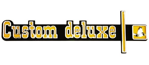 NEW Trim Parts "Custom deluxe" Dash Emblem / For 73-74 Chevy Truck ...