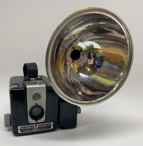 Vintage 1950's Kodak Brownie Hawkeye Camera with Original Flash & Cover ...