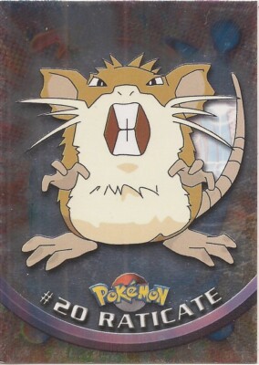 Pokemon TV Series 1 UK Topps - RARE #20 "Raticate" Blue Logo Foil Card ...