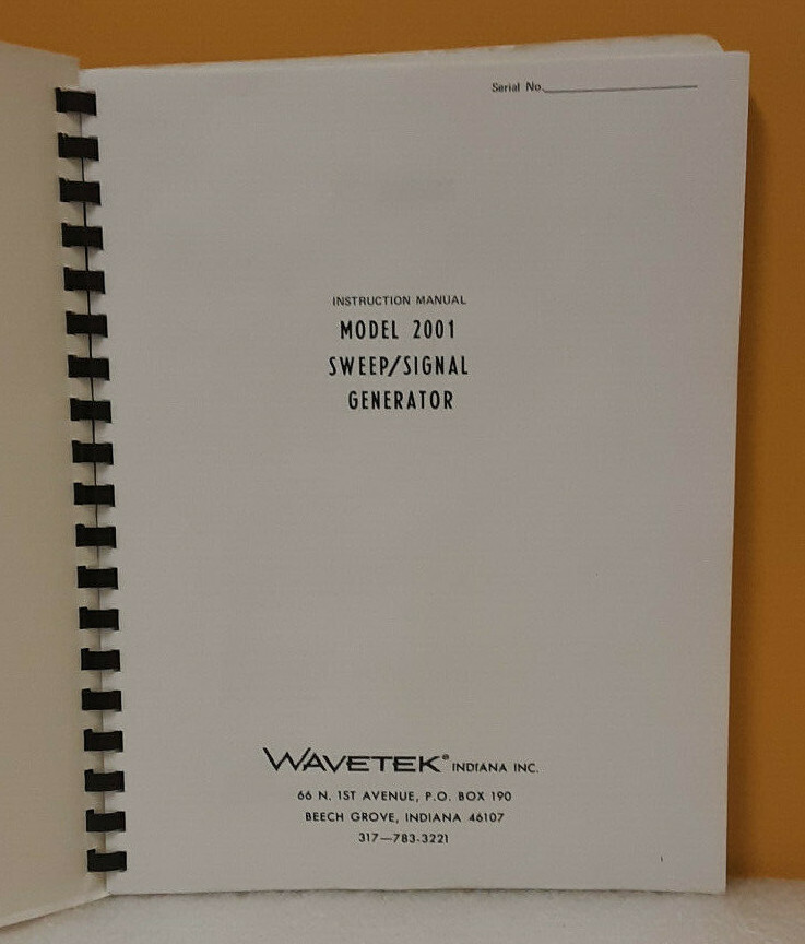 Wavetek Model 2001 Sweep/Signal Generator Instruction Manual | eBay