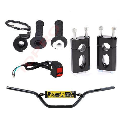 22mm 7/8 Handlebar Grips Risers Throttle For Pit Dirt Bike KLX110 CRF50 ...