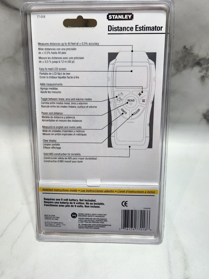 Stanley Distance Ultrasonic Estimator Measuring Tool Brand New #77-018 ...