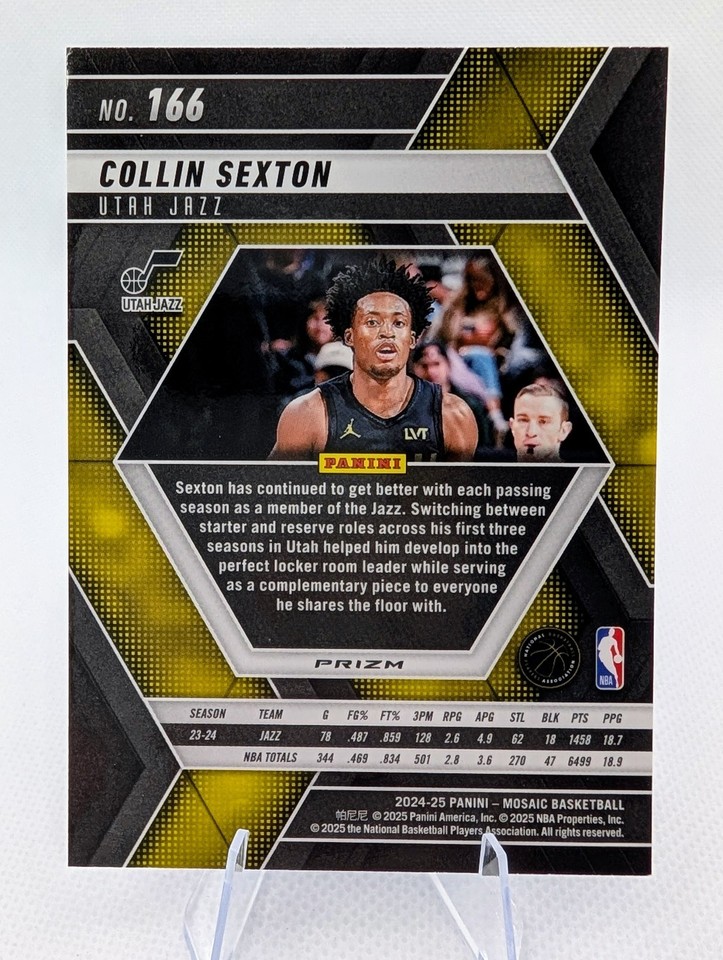 2024-25 Panini Mosaic - Collin Sexton #166 Reactive Blue Mosaic Prizm ...