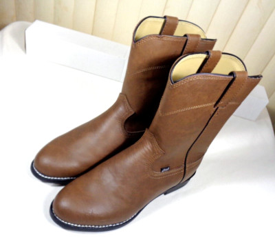 Justin basics Roper Clay Brown Casual Boots JB3001 men's sz 9 1/2 EE ...