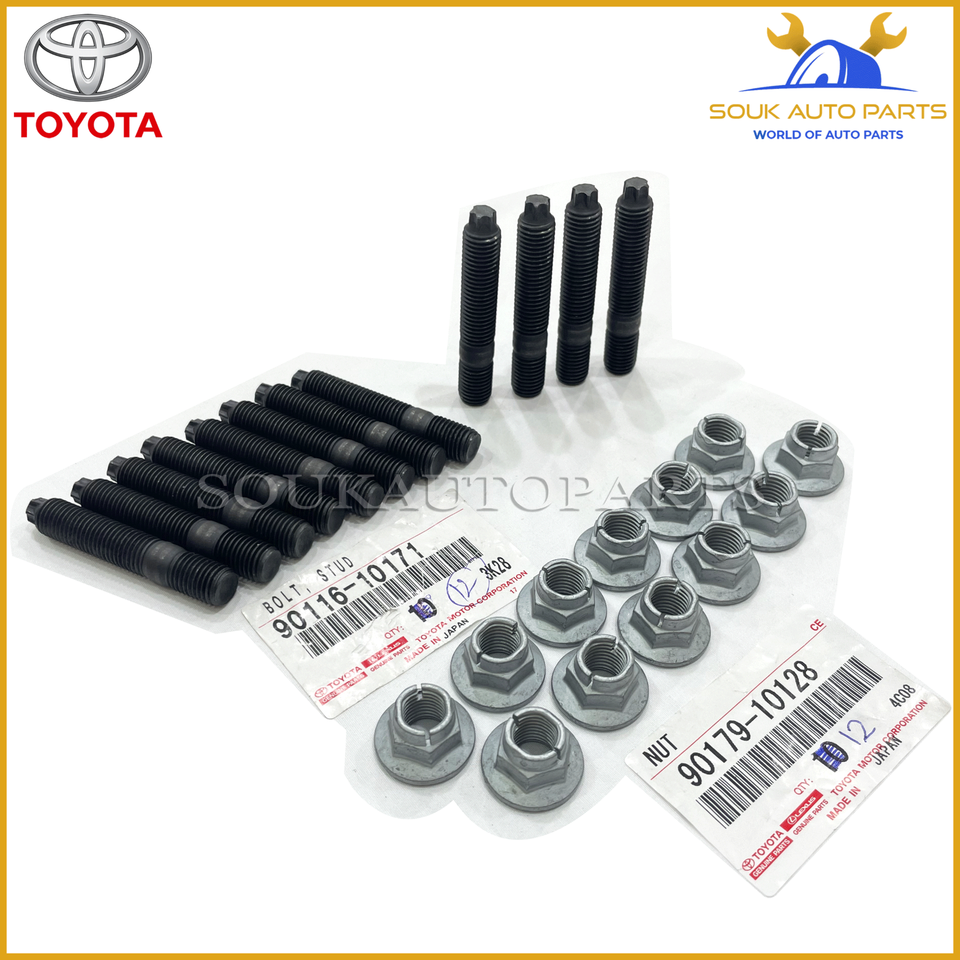 90116-10171 - 90179-10128 Genuine Toyota EXHAUST MANIFOLD NUT BOLT(STUD ...