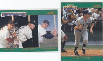 (2) 1992 Mickey Mantle Score THE FRANCHISE Insert Lot #2 #4 - NY ...