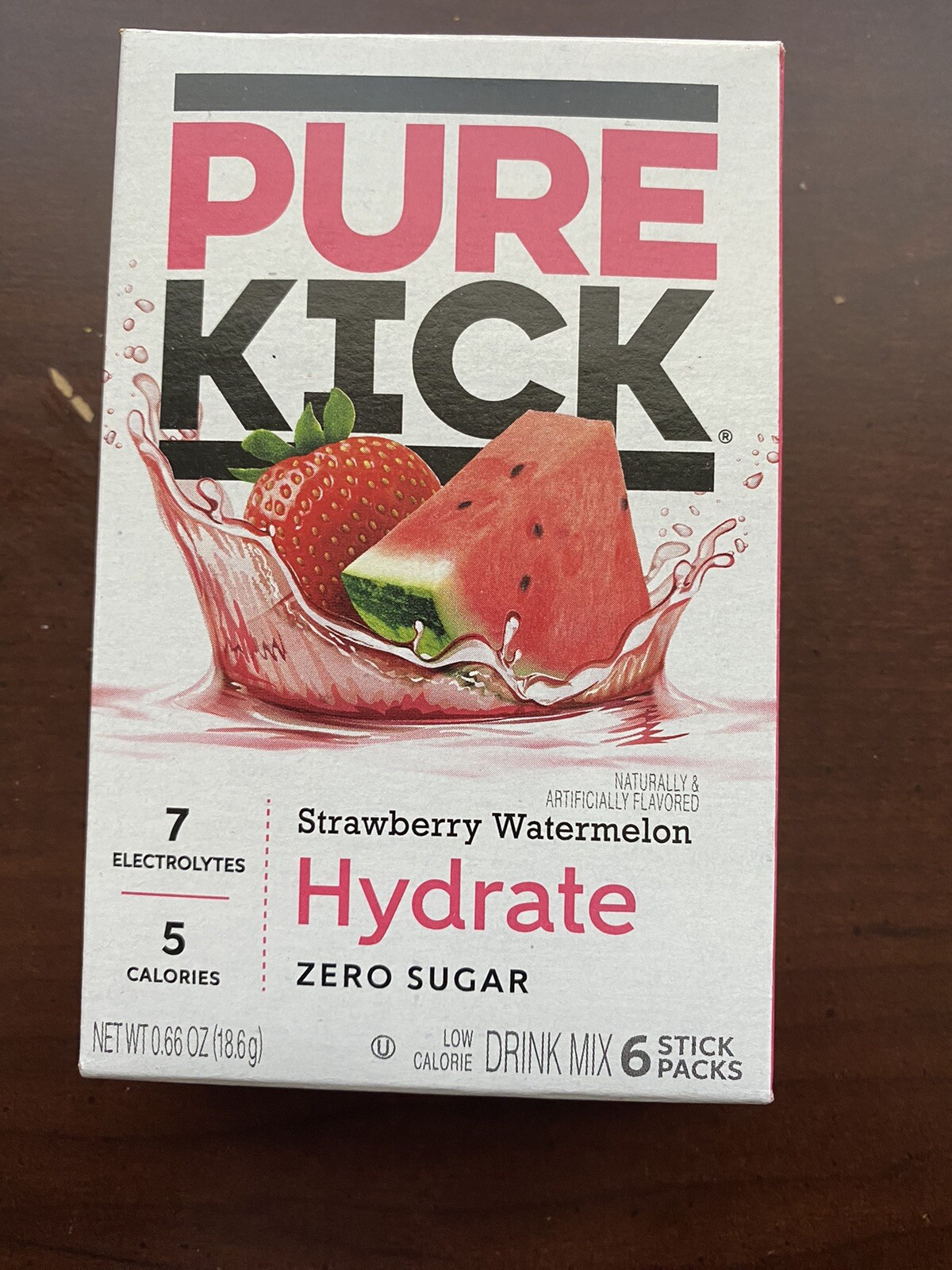 Pure Kick Strawberry Watermelon Drink Mix Zero Sugar Singles Go | eBay