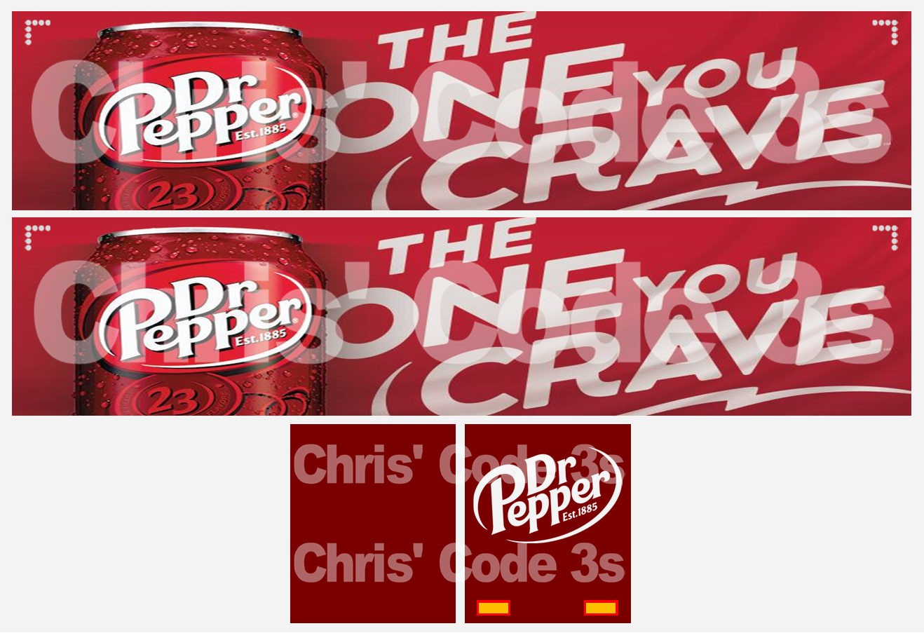 Code 3 Adhesive Vinyl Trailer Decals - Dr Pepper - 1/50 1/76 1/148 1/87 ...