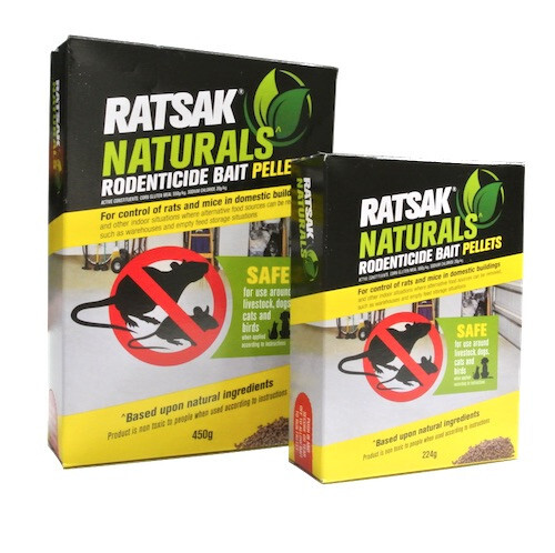 Rodenticide Bait Pellets - Kills rats & mice indoor [RATSAK NATURALS ...