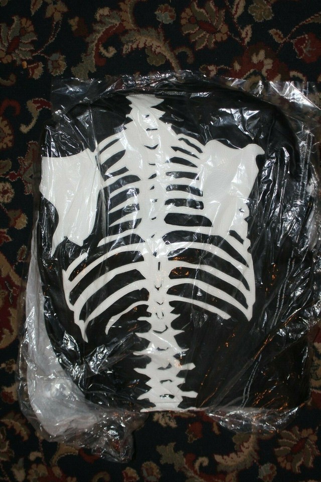 NEW Supreme 2017 Vanson Black Men Leather Skeleton Bones Motorcycle ...