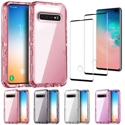 Clear Case For Samsung Galaxy S10, S10e, S10 Plus Cover / Glass Screen ...