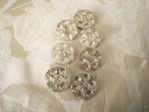 7 Vintage Clear Mirrored Glass Buttons 5/8 In. | eBay