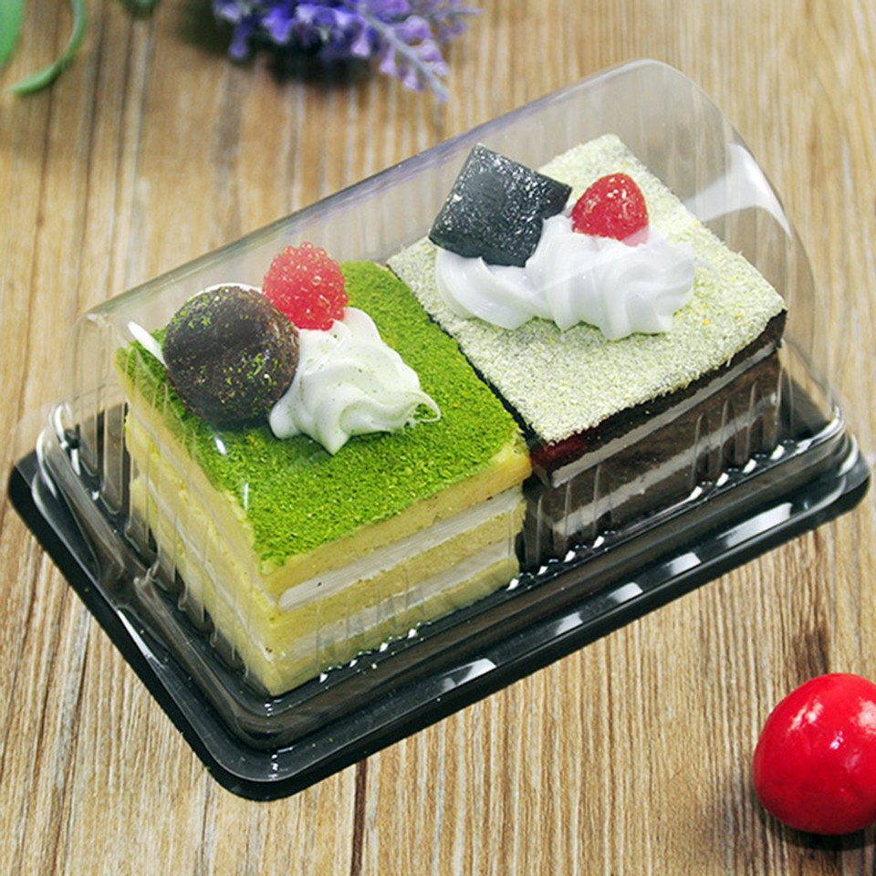 Rectangle Take-out Roll Cakes Dessert Pastries Container Plastic Box ...