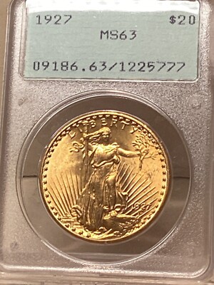 2-1927 $20 Gold Saint Gaudens Double Eagle PCGS Rattlers consecutive ...