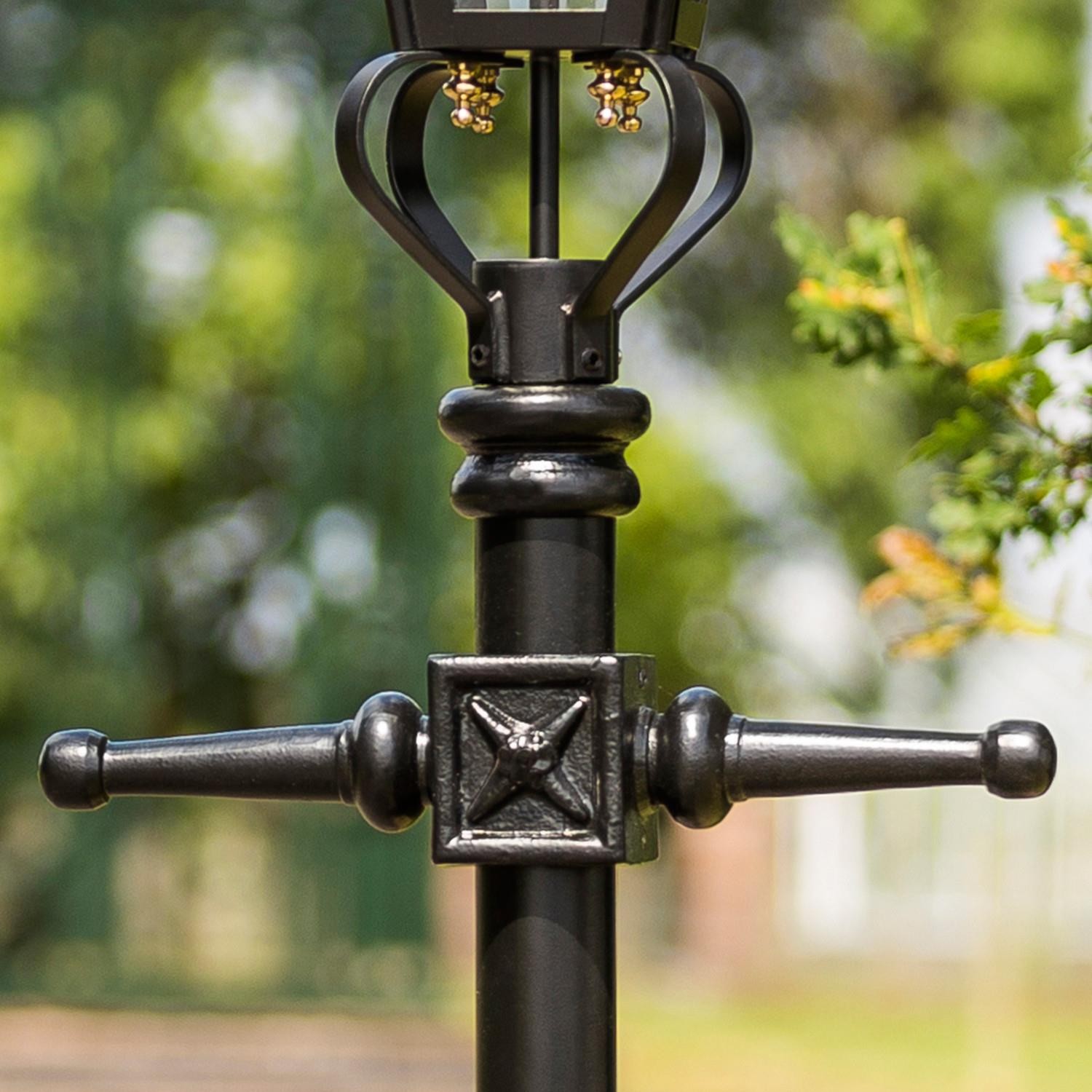 Deluxe Black Victorian Style Lamp Post Set Garden Lighting Set - 2.26M ...