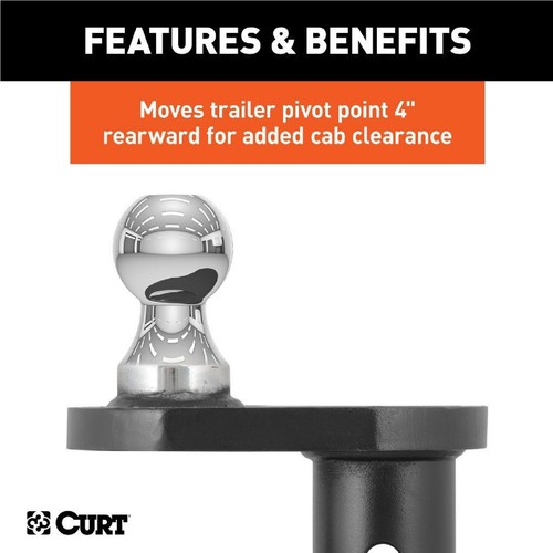 CURT 60602 DOUBLE LOCK GOOSENECK EXTENSION BALL | eBay