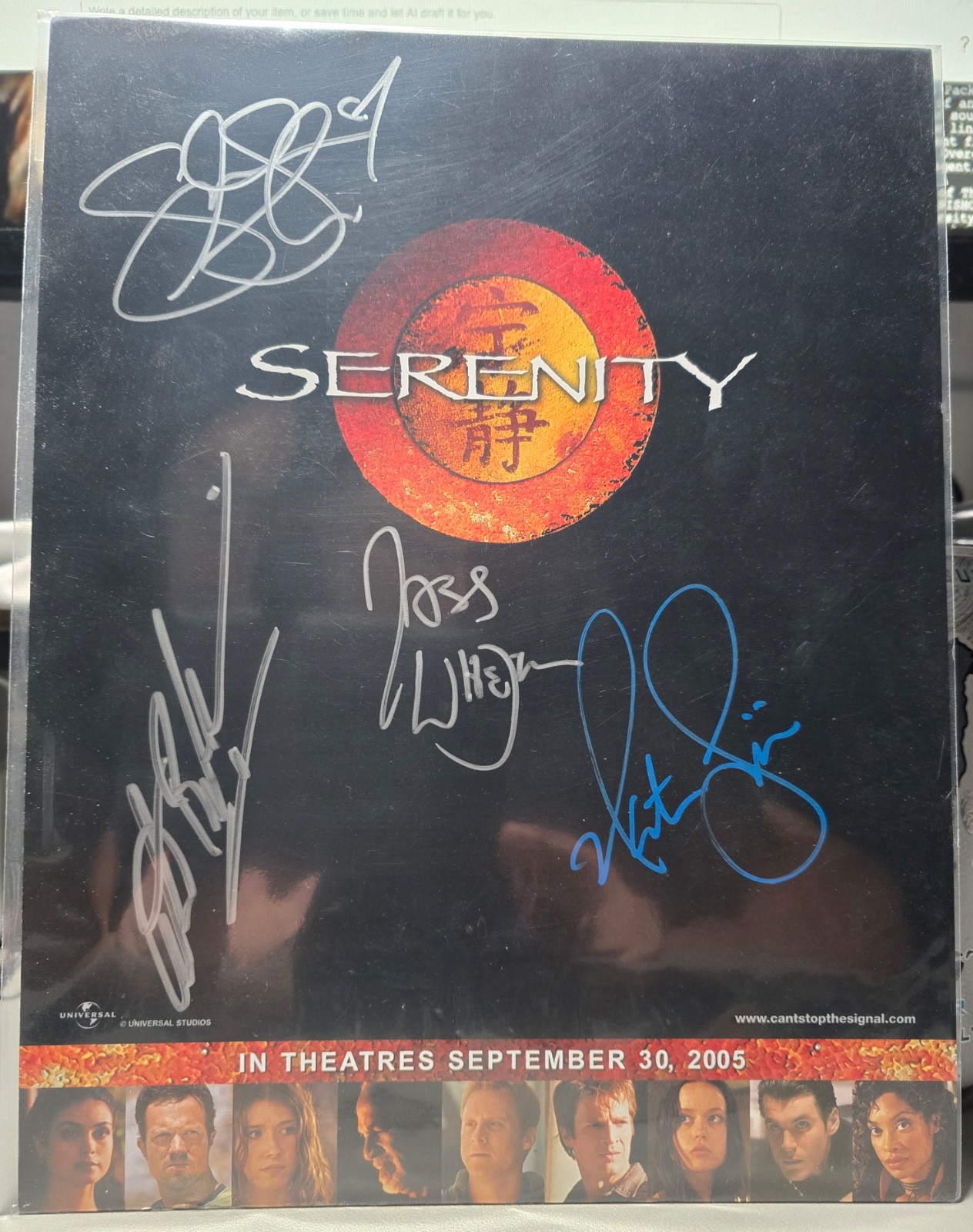 Serenity Firefly Promo Photo Signed Cast Nathan Fillion Joss Whedon ...