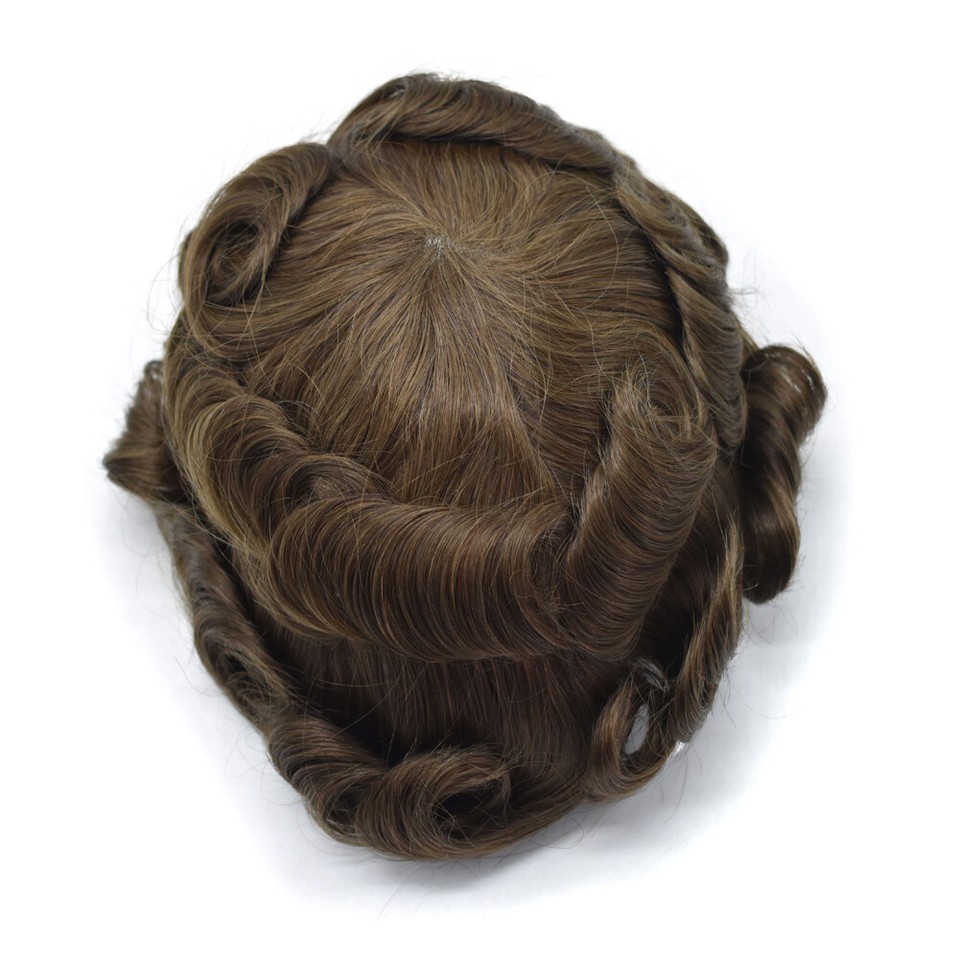 Swiss Lace Mens Toupee Lace Poly Hairpiece Skin PU Around Hair ...