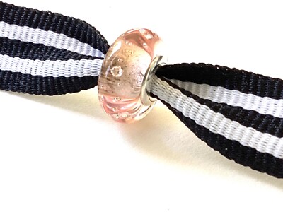 Authentic Pandora Sterling Silver Pink Glitter Murano Charm 791670 ALE ...