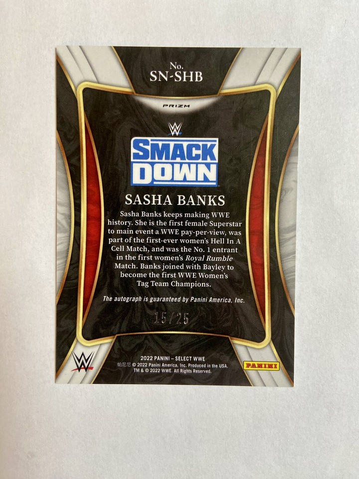 2022 WWE Select SASHA BANKS Tie-Dye Signatures Auto #’d /25 Autograph ...