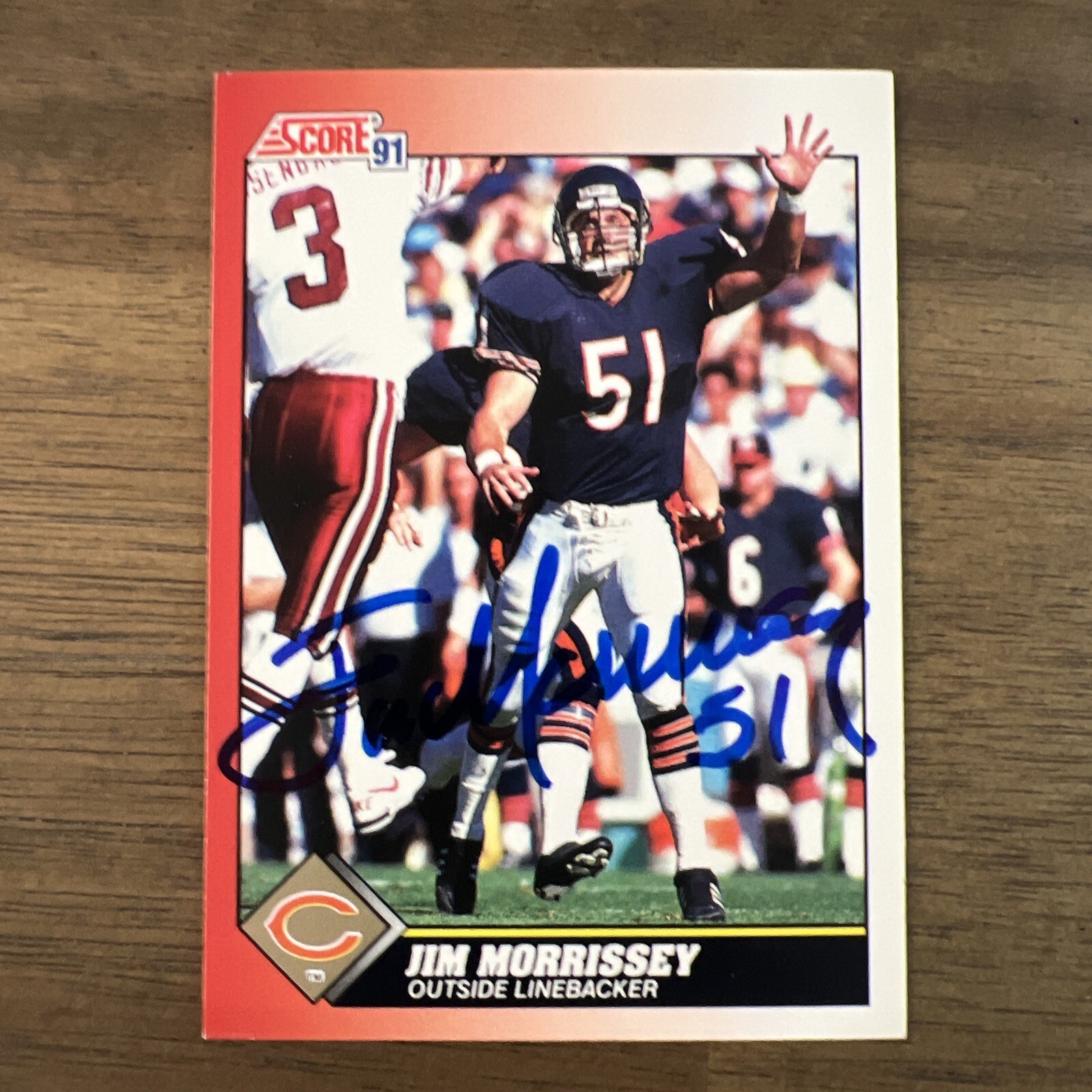 Jim Morrissey - 1991 Score #207 Rookie Chicago Bears Autograph D189 | eBay