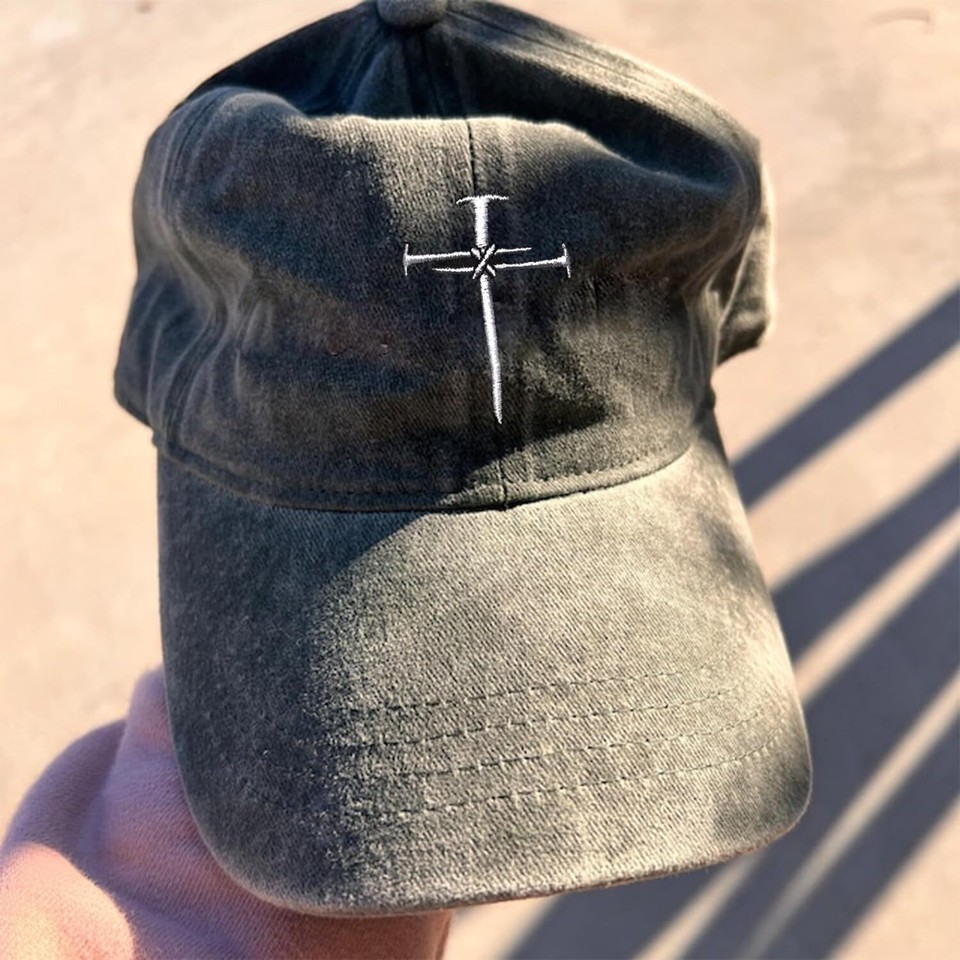 Giavuwn Christian Redeemed Cross Nails Hats for Men Women, Vintage ...