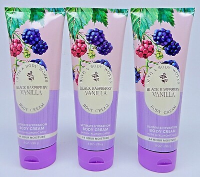 3 BATH & BODY WORKS BLACK RASPBERRY VANILLA ULTIMATE HYDRATION BODY ...