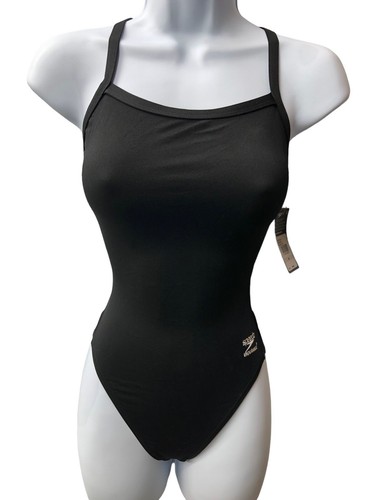 Speedo Women's 178913 Solid One Piece Swimsuit A577812927 Black/Black ...