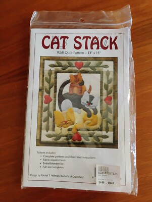 Rachel's of Greenfield Pattern - Wall Quilt "Cat Stack" (13" x 15") | eBay
