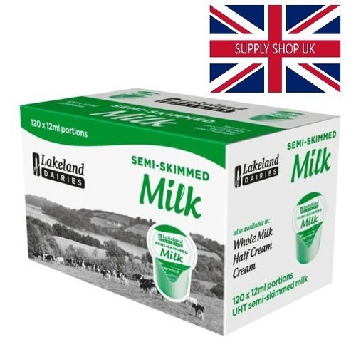 Lakeland UHT Semi Skimmed Milk Pots x 120 Portion Jiggers 10/05/2026 ...
