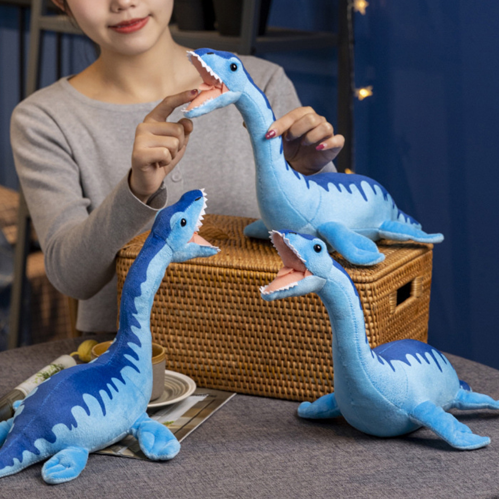 Blue Soft Plesiosaurus Dinosaur Plush Toy For Bedroom 7018683745746 ...