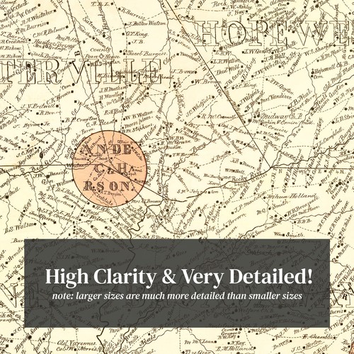Old Map of Anderson County, SC 1877 - Vintage South Carolina | eBay