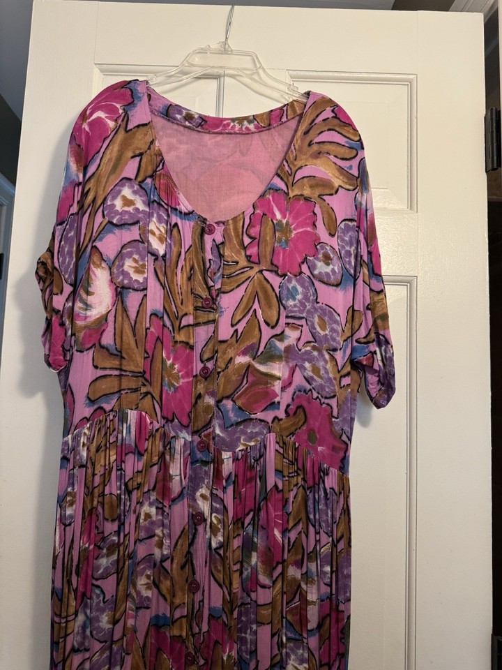 Women’s Purple/pink Floral tropical dress No label see description | eBay