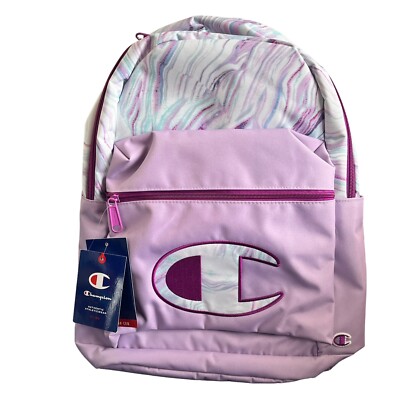 Champion Purple Backpack School Book Bag Tech Sleeve Padded Straps | eBay
