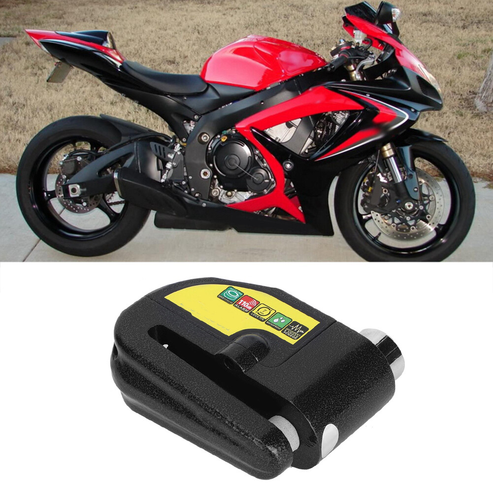 Disc Brake Lock With Alarm Motorcycle Alloy Steel Security Lock Set | eBay