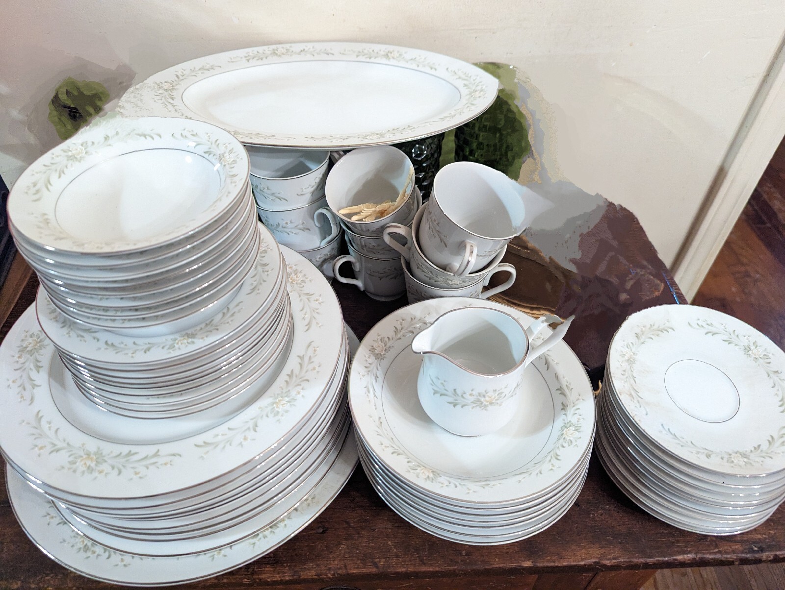 Grace Fine China Rhapsody Floral Pattern Dish Dinner Set Service for 9 ...