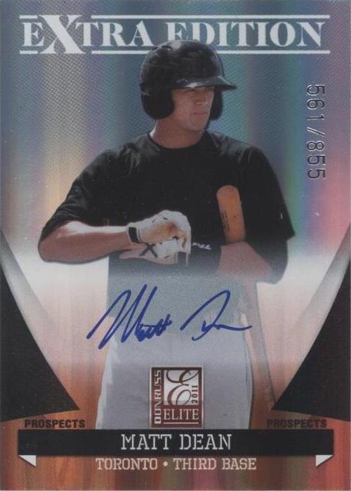 2011 Donruss Elite Extra Edition - Autographed Prospects Matt Dean #P ...