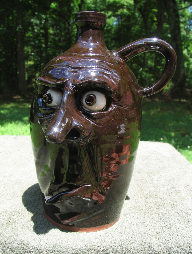 Redneck UGLY FACE JUG southern pottery ceramic funny figurine nc brown ...