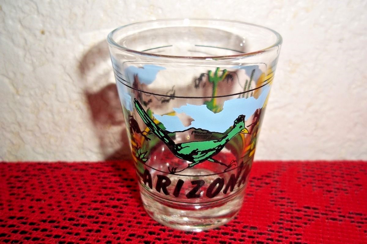 Arizona Shot Glass with Road Runner Cactus Bar Collection 2 oz | eBay