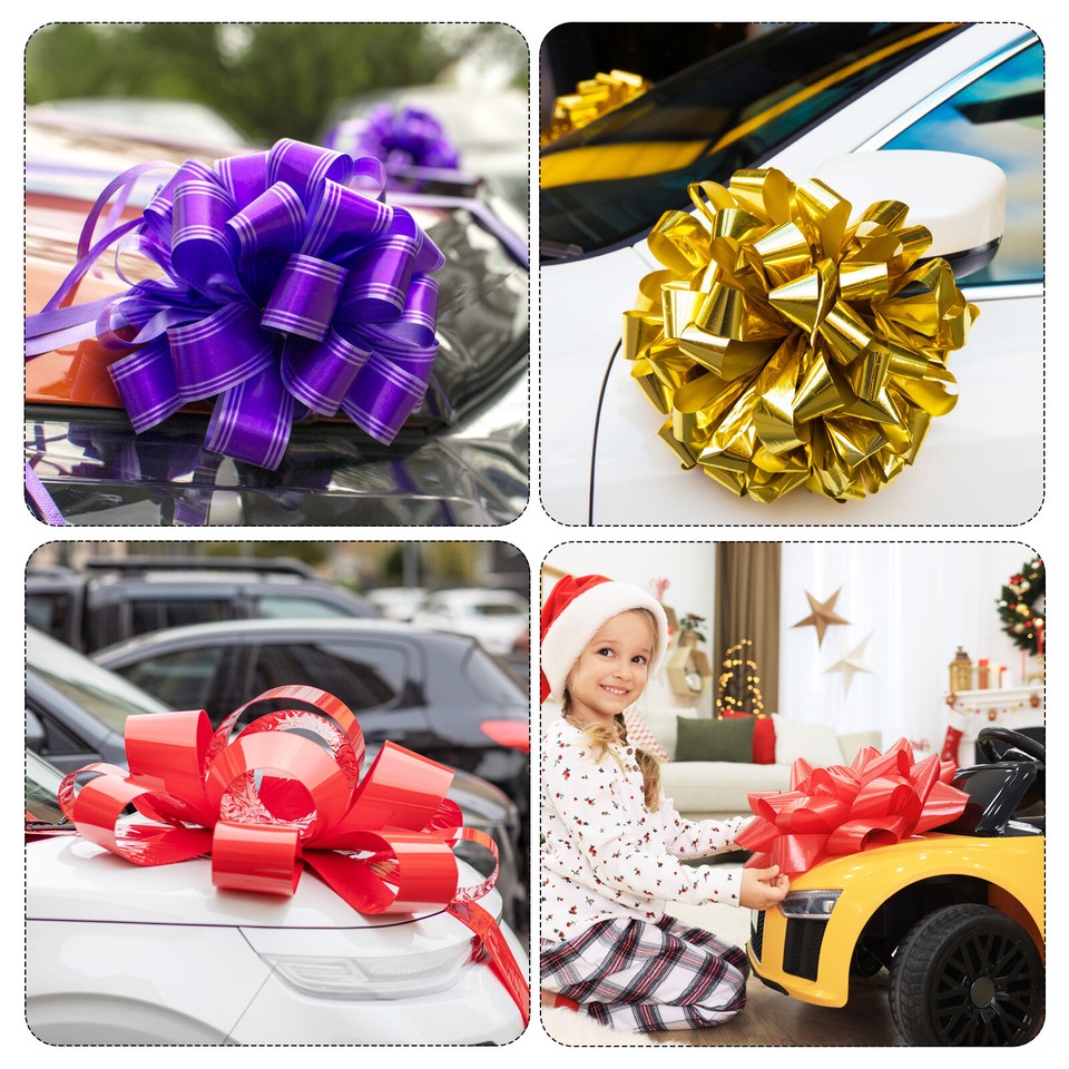 16 Inch Large Pull Bow Metallic Ribbon with Gold Edge for Wrapping ...