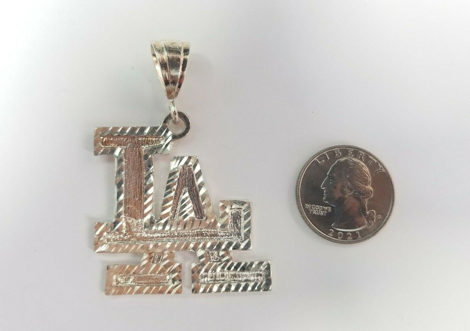 925 Sterling Silver MLB LA Dodgers Pendant Charm Heavy 15.6 Grams ...
