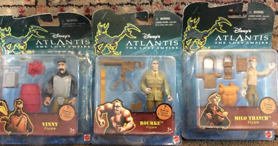 Disney Atlantis The Lost Empire Rourke Vinny Milo Action Figures 2000 ...