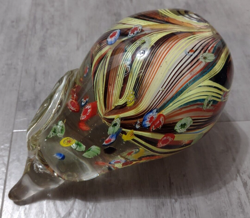 Murano? Art Glass Millefiori Swirl Pear Paperweight Sculpture 7" | eBay