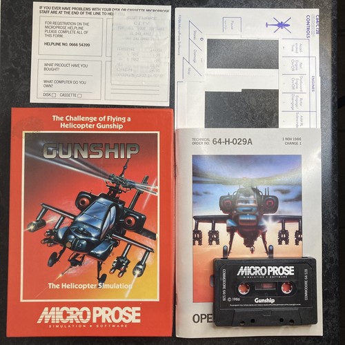 Gunship Commodore 64 Cassette Game Big Box + Manual Warranty Original ...